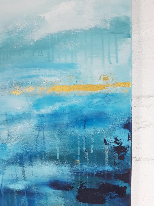 ‘NOCH EIN TAG AM MEER #4’ – abstrakte Kunst Blau