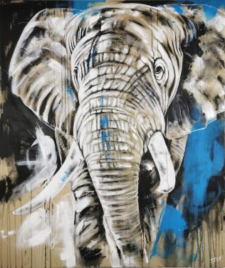 ELEFANT #20 - Original Gemälde modern - Elefantenbulle