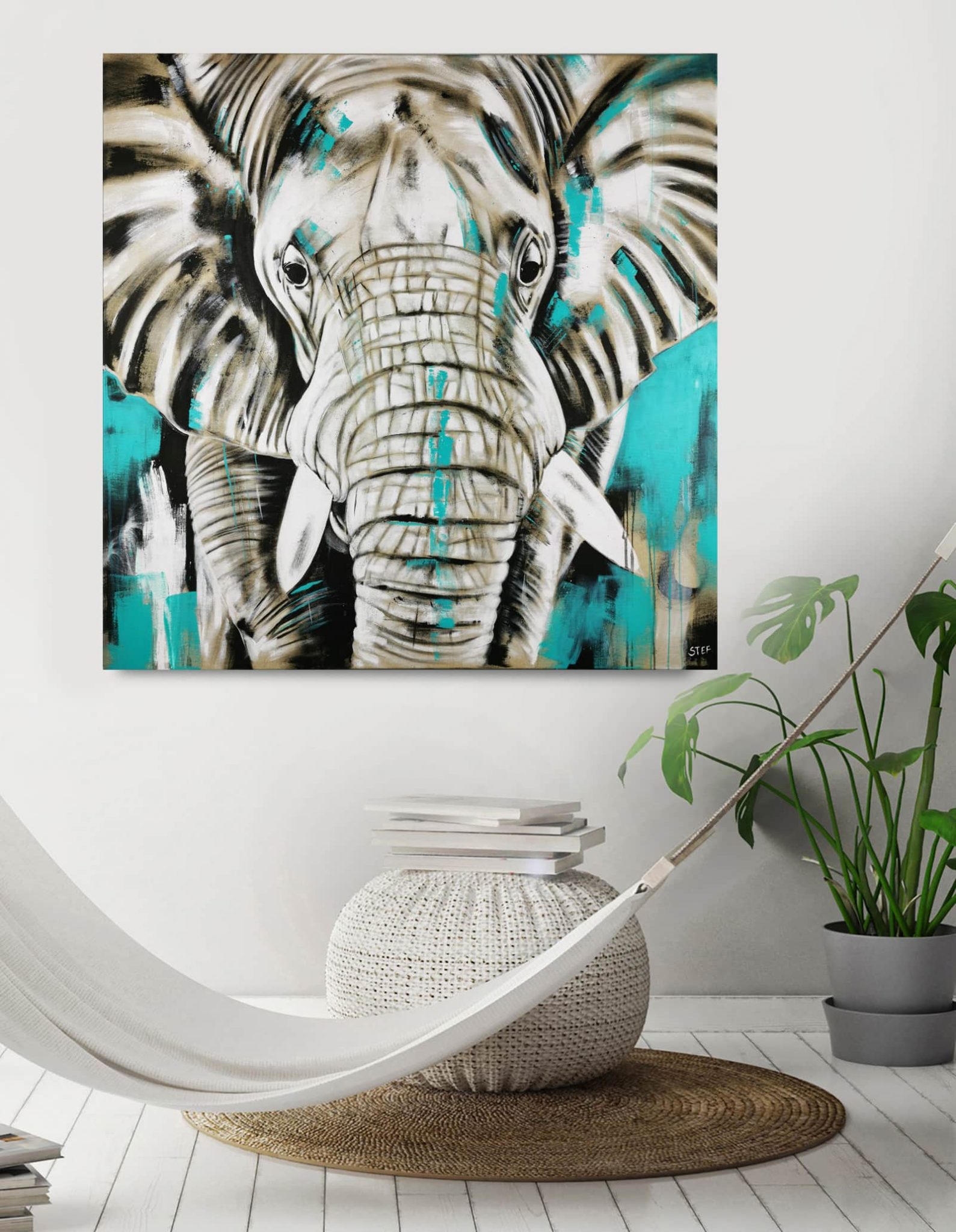 Elefant #24- modernes Leinwandbild - Atelier Stefanie Rogge