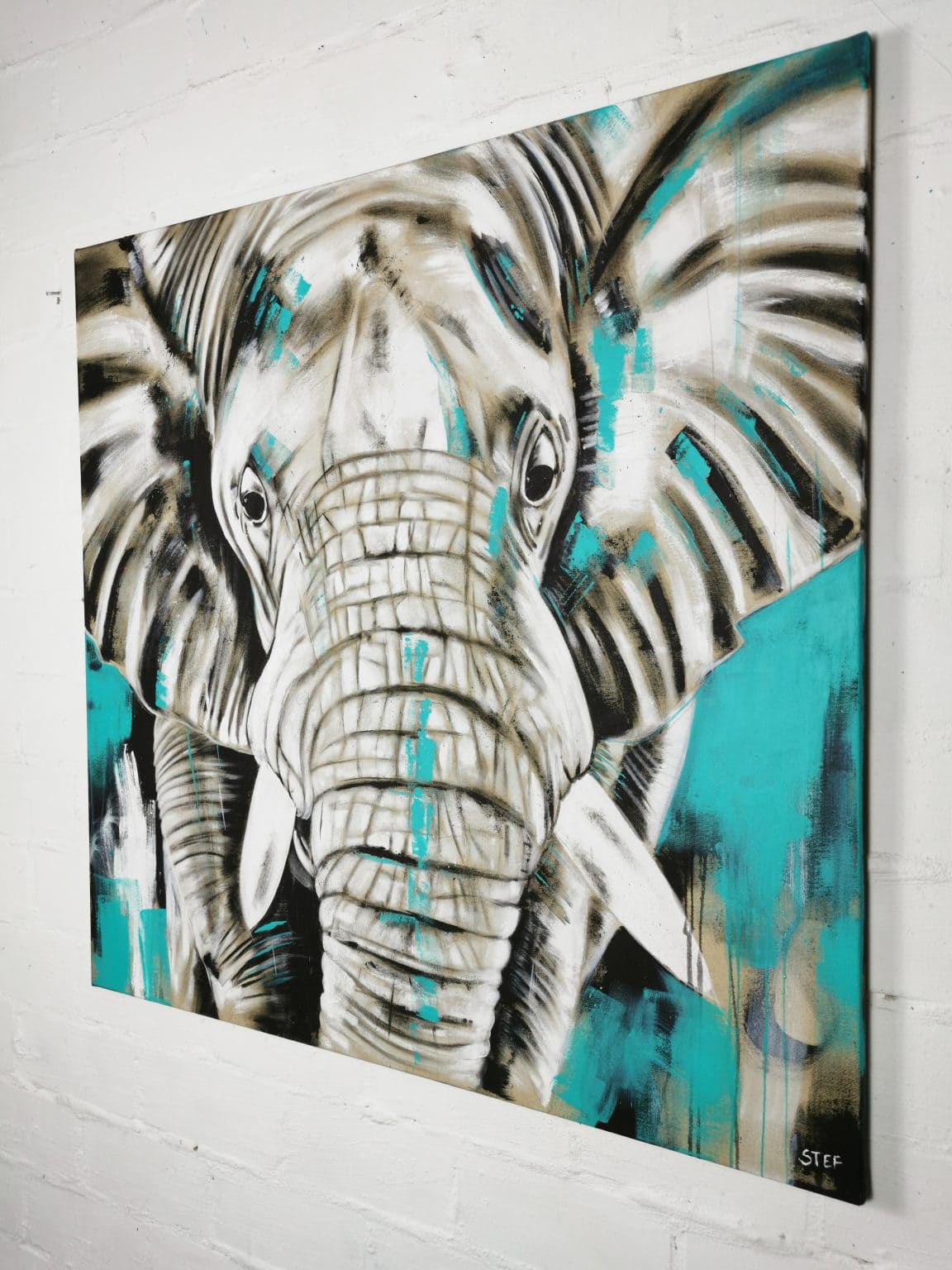 Elefant #24- modernes Leinwandbild - Atelier Stefanie Rogge