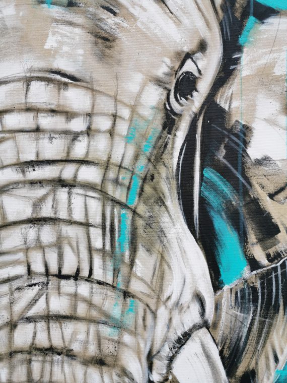 ELEFANT #25 - großes Leinwandbild modern - Atelier Stefanie Rogge