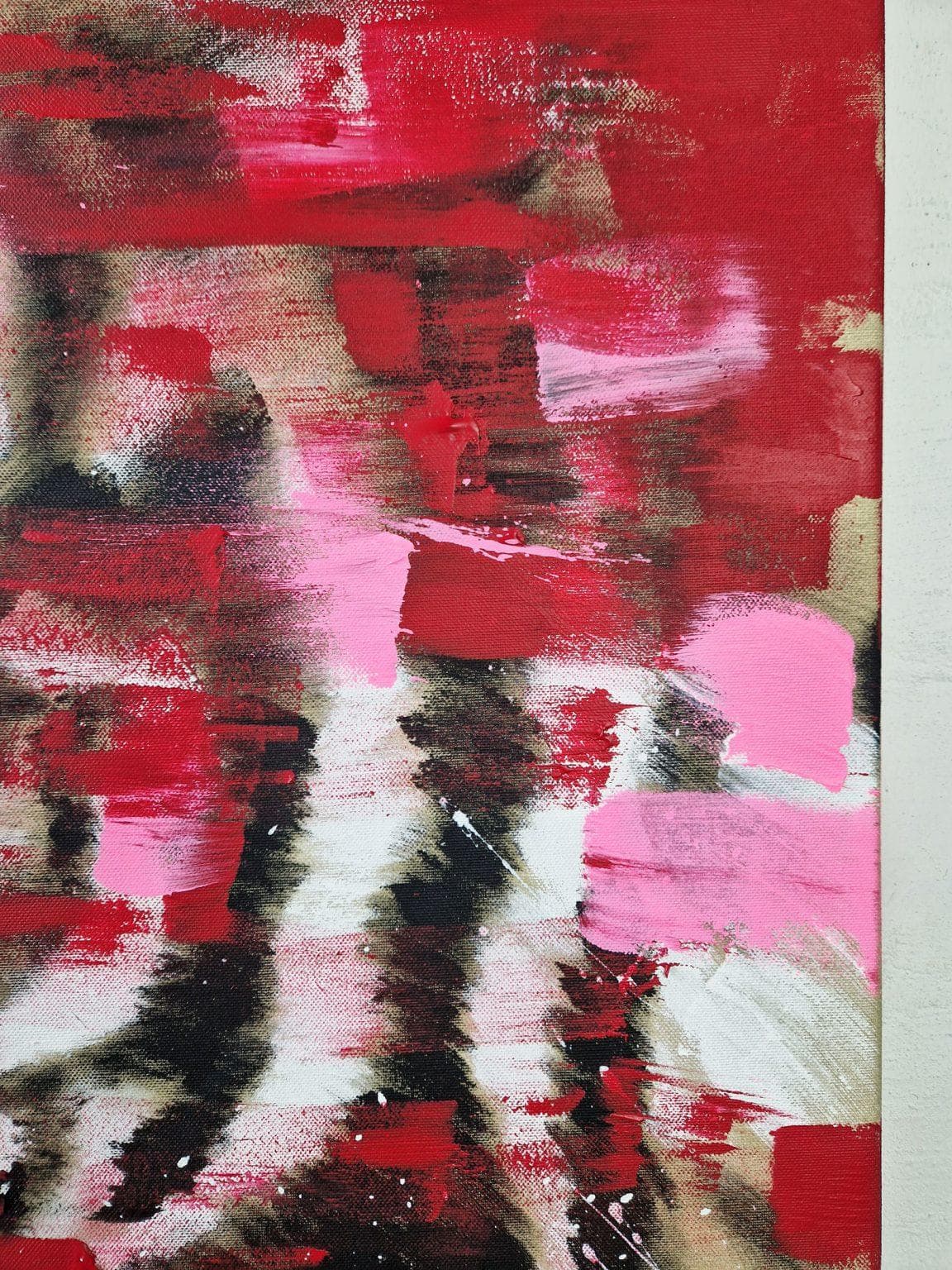 TIGER #12 - Gemälde semiabstrakt Neon Pink - Unikat - Wandbild
