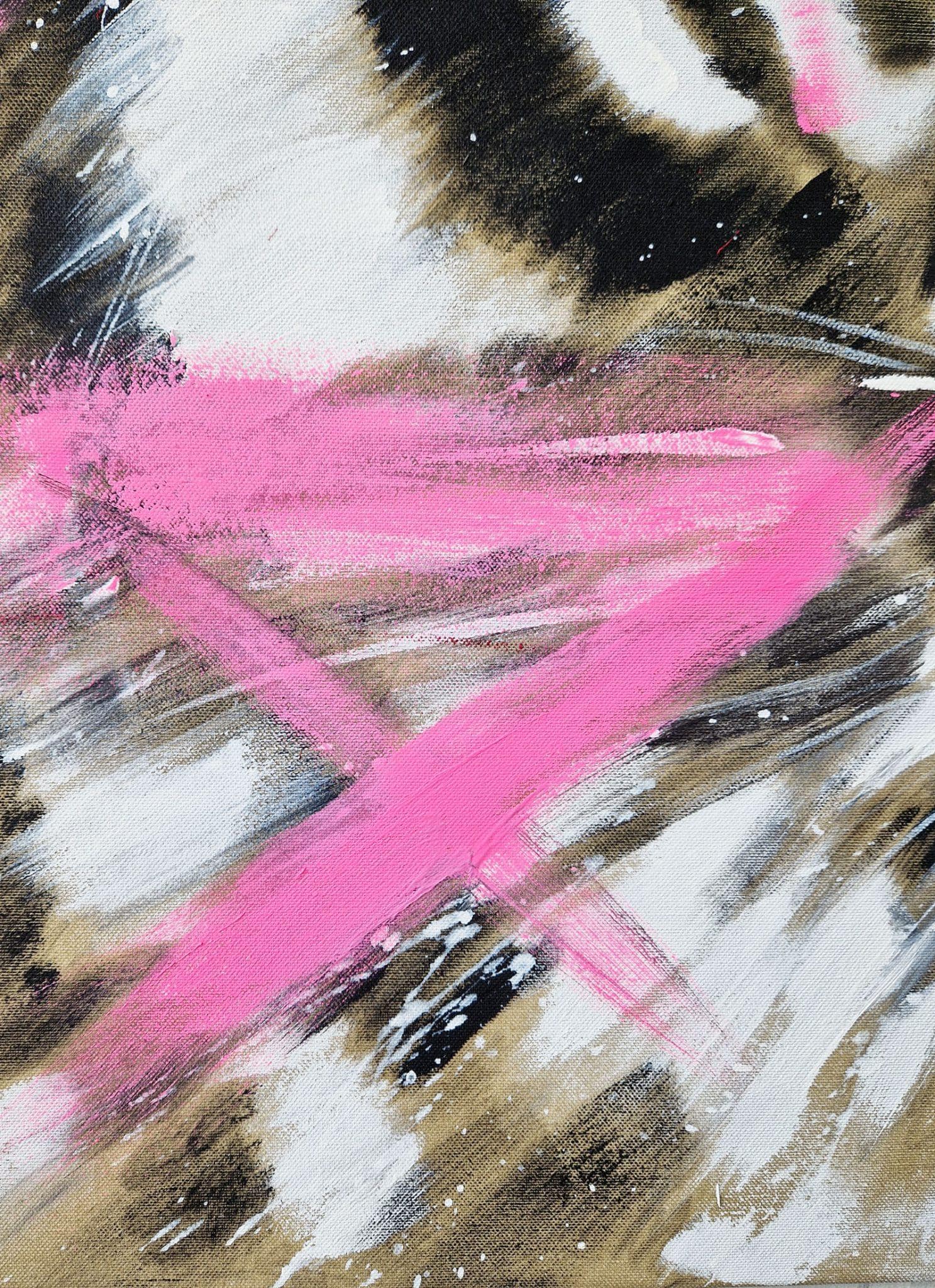 TIGER #12 - Gemälde semiabstrakt Neon Pink - Unikat - Wandbild