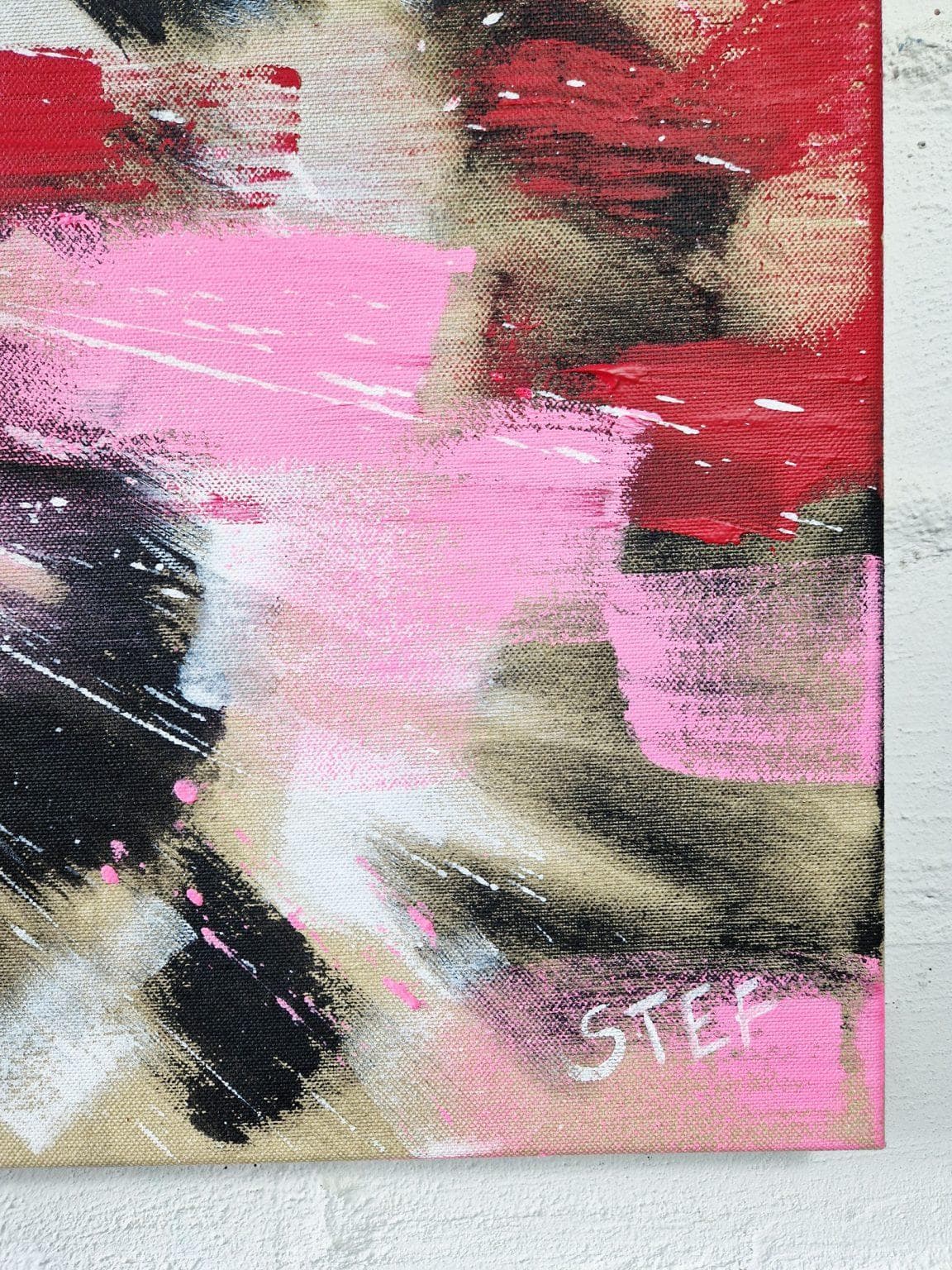 TIGER #12 - Gemälde semiabstrakt Neon Pink - Unikat - Wandbild